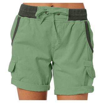 Generic Cargo Shorts Damen Sommer - Bermuda Shorts Damen Baumwolle Kurze Hose Chino Shorts mit Gummizug Taschen Bermudashorts Cargoshorts Arbeitsshorts Hotpan