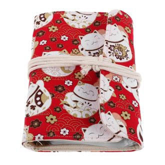 Aboofan Aufbewahrungstasche f&uuml;r H&auml;kelnadeln und Rundstricknadeln Rot mit 12 Abnehmbaren PVC F&auml;chern Organizer f&uuml;r Strickzubeh&ouml;r Tragbar f&uuml;r Reisen und Basteln