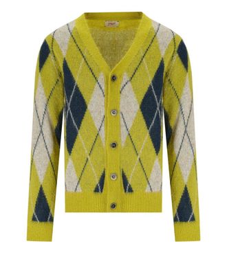 Bob CARDIGAN &Agrave; LOSANGES TAYLOR VERT ACIDE BOB