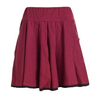 vishes Alternative Bekleidung - einfarbiger kurzer Damen-Rock Mini-Rock Tanz-Rock Baumwollrock dunkelrot 38