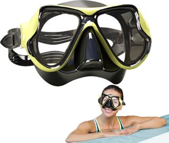 Generic Erwachsene HD Schwimmbrille, HD Taucherbrille - Verstellbare Schwimmbrille - Auslaufsicher Tauchen Wasserdicht Schnorchelbrille Nasenschutzbrille Komp