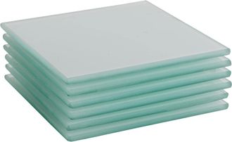 Harbour Housewares Quadratglas Untersetzer - 10cm - Weiß - 6. Packung