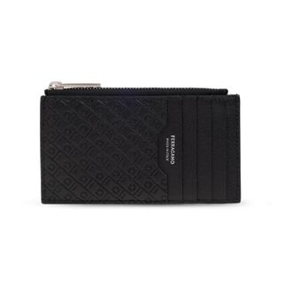 Ferragamo Leder Kartenetui - - Accessories - Herren - Schwarzk - ONE SIZE