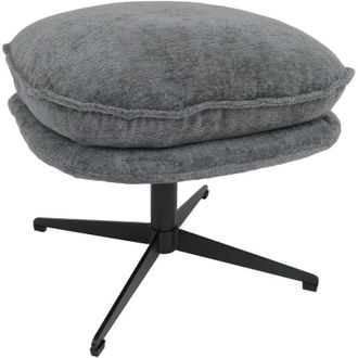 Hhg [NEUWERTIG] Hocker mit Polster HHG-704, Sitz-/Fu&szlig;hocker Fu&szlig;ablage Ottomane Stoff/Textil Chenille (370 g/m&sup2;) grau