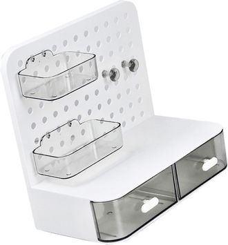 ZJchao Tisch-Stecktafel-Organizer mit Schubladen, Kompaktes Kunststoff-Aufbewahrungsregal f&uuml;r B&uuml;robedarf, Haarschmuck und Schreibwaren, Vielseitig Einsetzbar