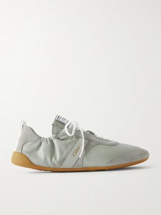 Chlo&eacute; Kick Sneakers Aus Veloursleder Und Leder - Gr&uuml;n