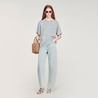 Sandro T-Shirt mit Strass