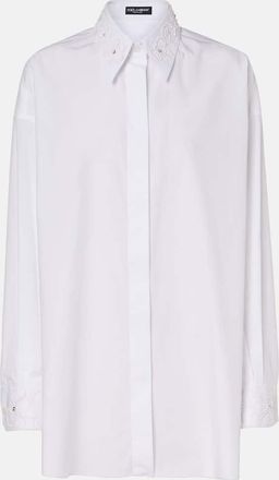 Dolce & Gabbana Besticktes Hemd aus Baumwollpopeline