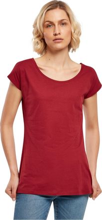 Build Your Brand Damen T-Shirt Ladies Wide Neck Tee, Farbe Burgundy, Größe 3XL