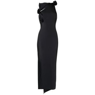 Coperni Femme, Robes, Noir, Taille: 38 FR Robe du Soir Asym&eacute;trique Fleurie