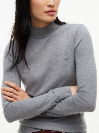 Tommy Hilfiger Strickpullover COTTON JERSEY SLIM MK-NK SWT Baumwollmischung, slim fit