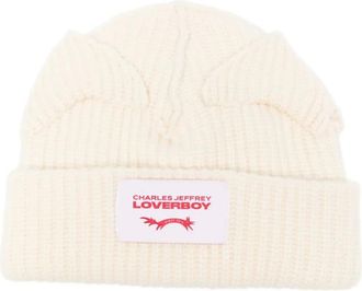 Charles Jeffrey Loverboy Loverboy by Charles Jeffrey, Homme, Accessoires, Beige, Taille: ONE Size Bonnet Beige en Tricot avec Oreilles dAnimaux