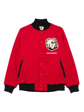 Icecream Bomberjacke mit Bulldog-Stickerei - Rot