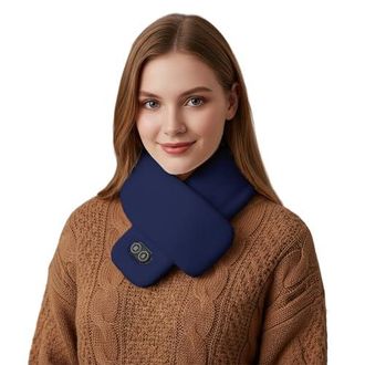 Generic &Eacute;charpe chauffante &eacute;lectrique pour le cou - Chargement USB intelligent - Sans fil - Chauffage rapide - Pour randonn&eacute;e, cyclisme, noir fonc&eacute;, XL