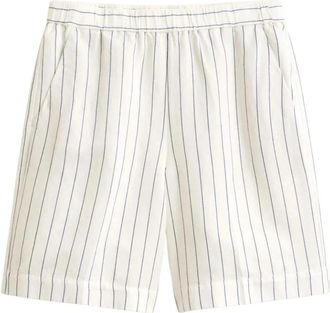 GANT Femme, Shorts, Beige, Taille: 42 FR Striped Linen-Blend Shorts