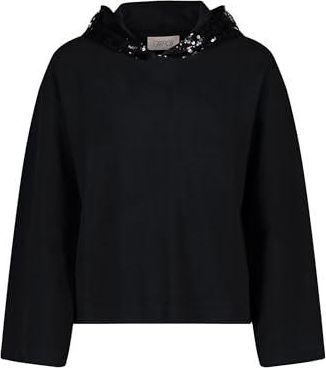 Cartoon Damen Sweat-Shirt &agrave; Capuche &agrave; imprim&eacute; Patch Black/Black 42