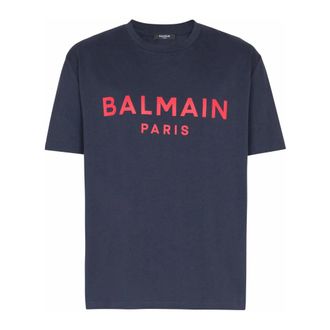 Balmain T-Shirt mit Paris-Print - - Tops - Herren - Blau - XS