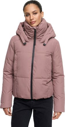 Marikoo Damen Winterjacke (XS-XXL) - gesteppt, mit Kapuze, innen Fleecefutter - N086 - Mauve Gr&ouml;&szlig;e XL - Gr.XL