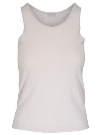 Brunello Cucinelli haut &agrave; design sans manches - Blanc