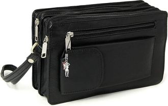 DrachenLeder Leder Geldb&ouml;rse Herren Handgelenktasche schwarz 20x12x7 D3OTJ512S