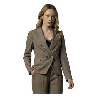 Kocca Femme, Vestes, Brun, Taille: 38 FR Veste blazer sophistiquée avec boutons ornés