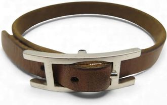 Herm&egrave;s Armband - HERMES BEHAPI BRAUNES LEDERARMBAND EINZELNE TOUR 1 - Gr. ONESIZE - in Braun - f&uuml;r Damen