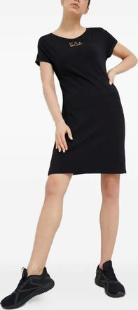 Emporio Armani Kurzärmeliges Kleid mit Logo - Schwarz