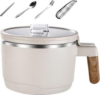 Generic Grandes tasses &agrave; soupe pour nouilles de p&acirc;tes, bol &agrave; p&acirc;tes micro-ondes avec passoire | Grand bol &agrave; soupe avec couvercle, cuisini&egrave;re &agrave; p&acirc;tes en acier i