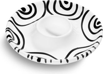 Gmundner Keramik Eierbecher glatt Durchmesser : 12 cm Schwarzgeflammt Geschirr, handgemacht in Österreich