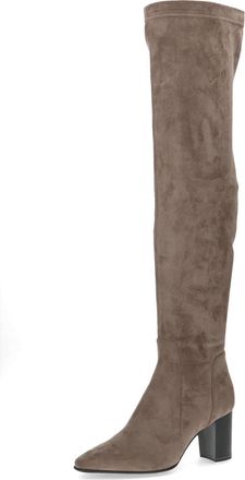 Caprice Damen Overknee Stiefel Memotion mit Absatz Spitz Weite G, Braun (Taupe Stretch), 37 EU