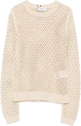 Marella Femme, Pulls, Blanc, Taille: 38 FR Tricot Ras du Cou