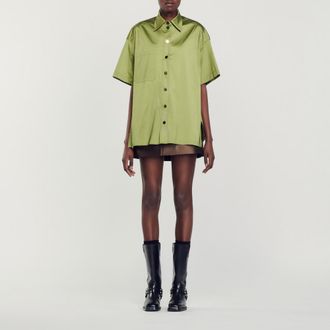 Sandro Chemise oversize satin&eacute;e