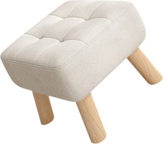 Aboofan Kleiner Gepolsterter Kinderhocker Hoher Fußhocker Mit Abnehmbarem Waschbarem Bezug Und Stabilem Massivholzrahmen Rutschfester Leichter Sitz Für Badezi