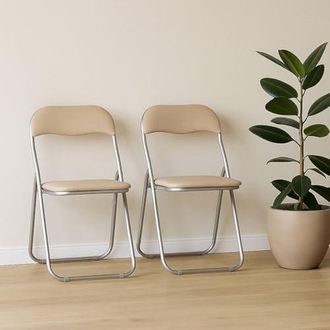 Dmora Set aus sechs Klappstühlen, Sandfarbe, Maße 43 x 47 x 78 cm