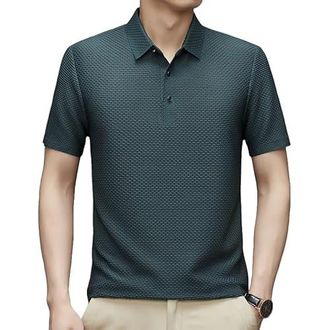 Generic Promptandia Chemise &agrave; manches courtes pour homme, respirante, confortable, confortable et cool en soie glac&eacute;e pour homme, vert clair, XXL