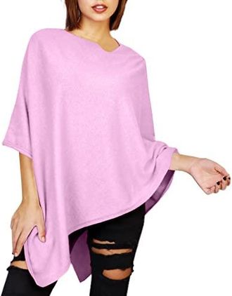 JOPHY & CO. Poncho pour femme en cachemire mélangé, rose, L