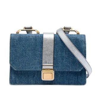 Miu Miu Pre-owned Denim sacs-ports-paule - Femme - Pre-owned - Bleu - Taille: ONE Size