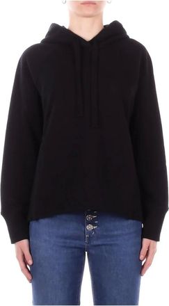 Dondup Femme, Sweatshirts et sweats &agrave; capuche, Noir, Taille: 42 FR Embossed Logo Sweat &agrave; capuche