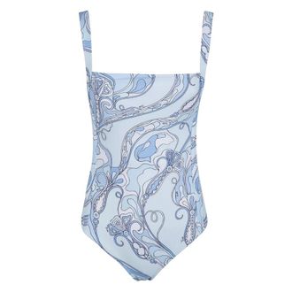 Pucci Femme, Maillots de bain, Bleu, Taille: 42 FR Maillot de bain une pi&egrave;ce imprim&eacute;