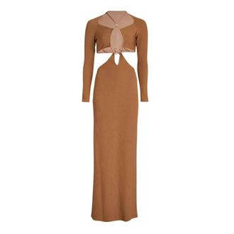 PatBo Verziertes Maxi-Kleid mit Cut-Outs - - Dresses - Damen - Braun - L