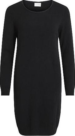 Vila Clothes Viril L/s Knit Dress-Noos, Robe Femme, Noir (Black), 40 (Taille Fabricant: Large)