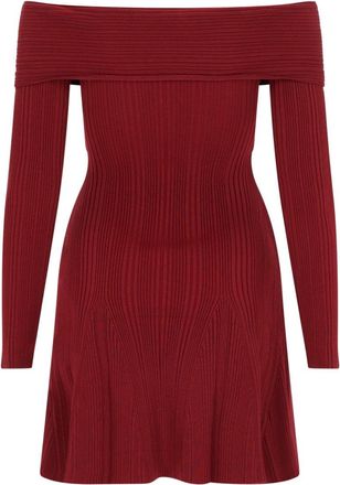 Self Portrait Viscose-Blend Mini Dress - Burgundy