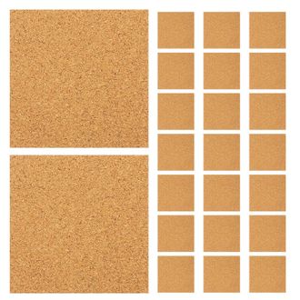 Lurrose Selbstklebende Quadratische Korkunterlagen 10 X 10cm Korkplatten als Möbelschutz Selbstgemacht Korkmatten für Bastelarbeiten und Tischdekoration 60 St