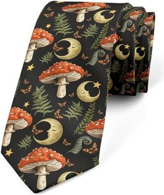 Generic Cravate DAffaires Champignon Orange, Vert Et Jaune Classique Necktie R&eacute;glable Cravate Pour Affaires Travail L&Eacute;cole