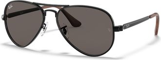 Ray-Ban Sonnenbrillen Polished Black Fassung Glas Polarisiert 58-16