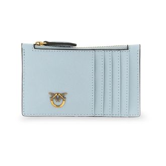 Pinko Pinko, Femme, Accessoires, Bleu, Taille: ONE Size Love Birds Zip Wallet