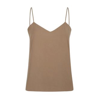 Max Mara Femme, Tops, Brun, Taille: 38 FR Silk Canvas Top