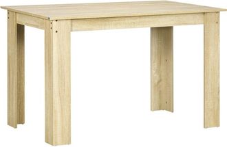 HOMCOM Homcom - Table &agrave; manger grand plateau 4-6 personnes - dim. 120L x 69l x 75H cm - panneaux aspect ch&ecirc;ne clair