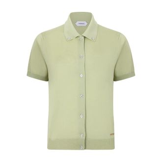 Versace Strick-Polo-Cardigan - - Knitwear - Damen - Gr&uuml;n - M