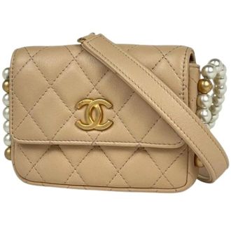 Chanel Sac bandouli&egrave;re mini vintage doccasion - Femme - Pre-owned - Beige - Taille: ONE Size